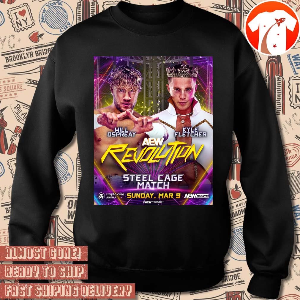 Official Poster AEW Revolution Steel Cage Match Will Ospreay vs Kyle ...