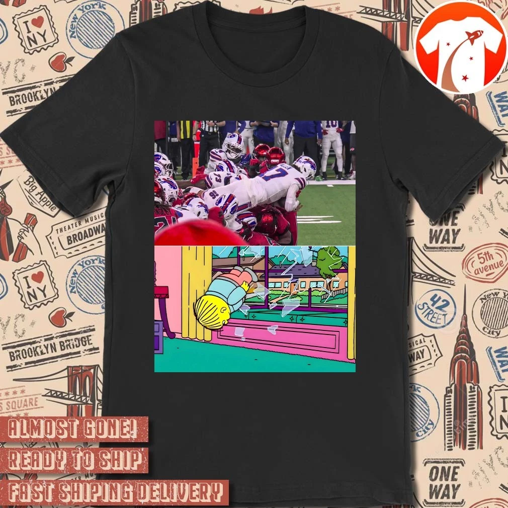Official Josh Allen Buffalo Bills and Bart Simpson Window Jump Meme t ...
